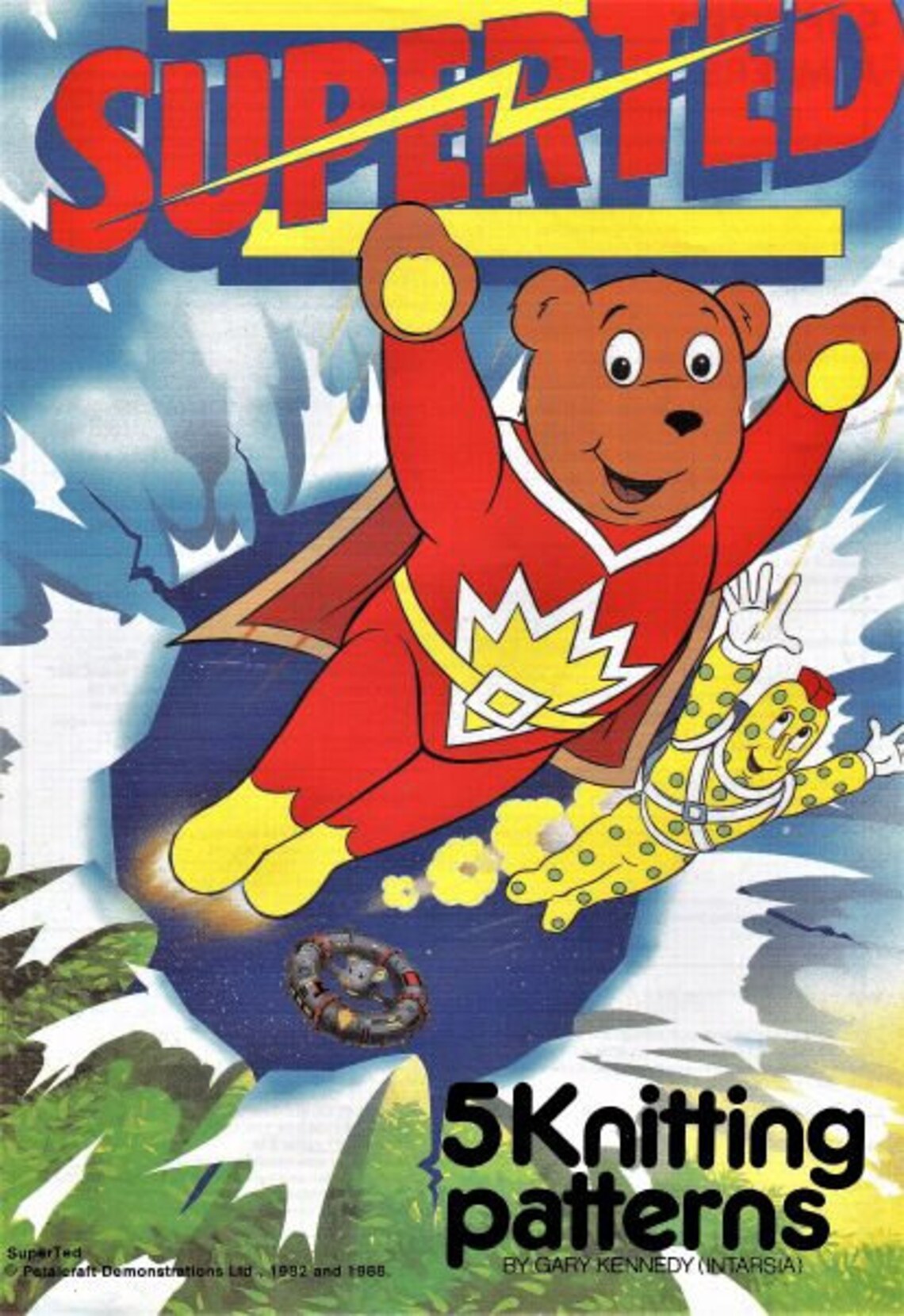 Nearly Free Super Ted Intarsia Knitting Pattern Book Children - Etsy