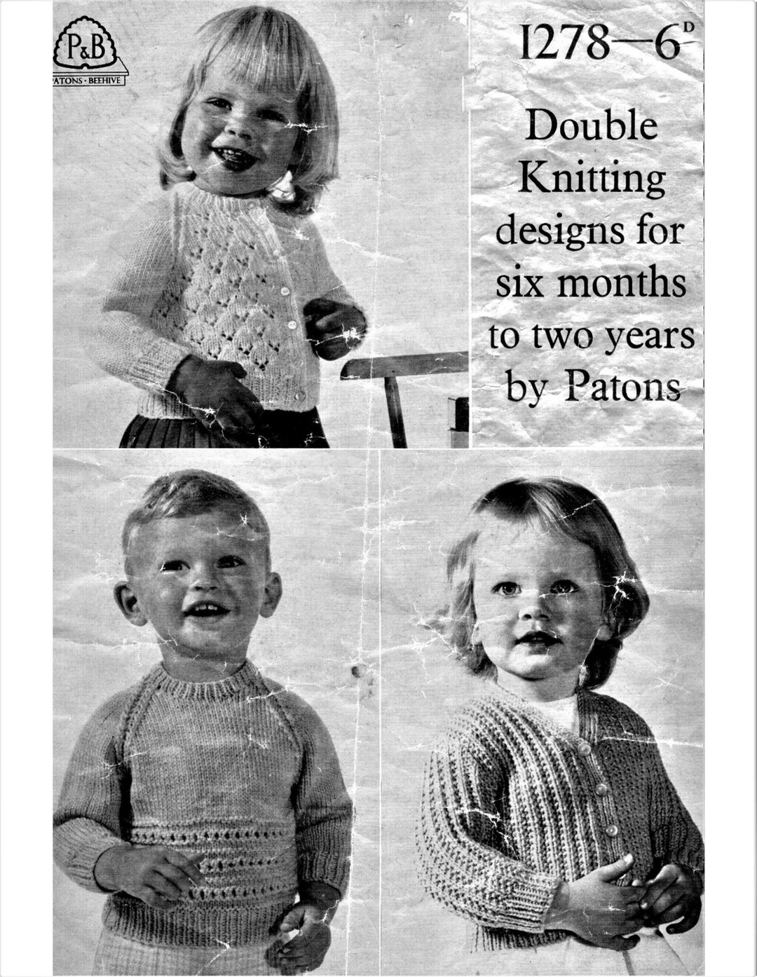 Baby Knitting Pattern, 3 Patterns, Cardigan and Jumper, Size 20 to 22 ...