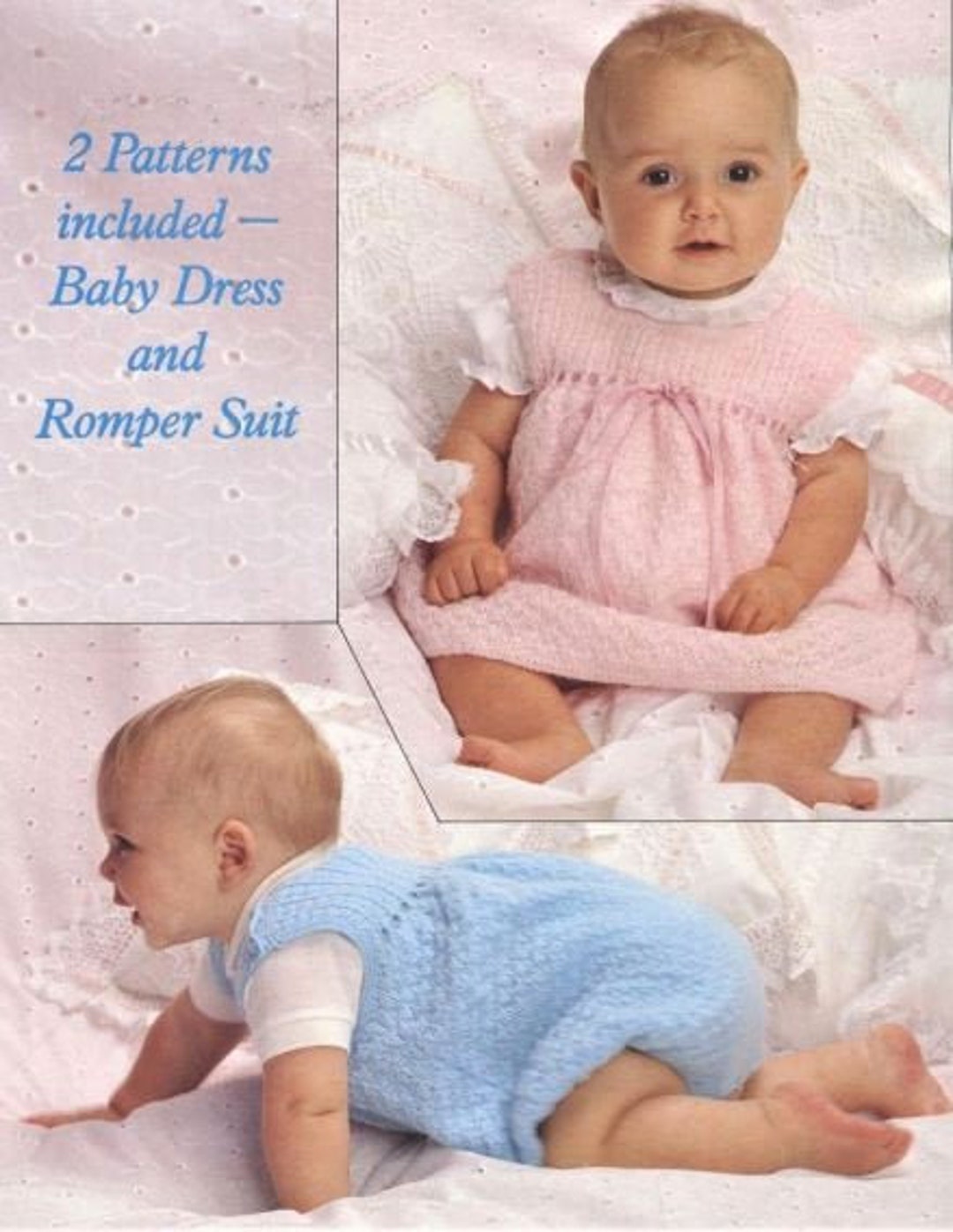 Baby Dress and Rompers Knitting Pattern, Instant Download Pdf, Size 16 ...