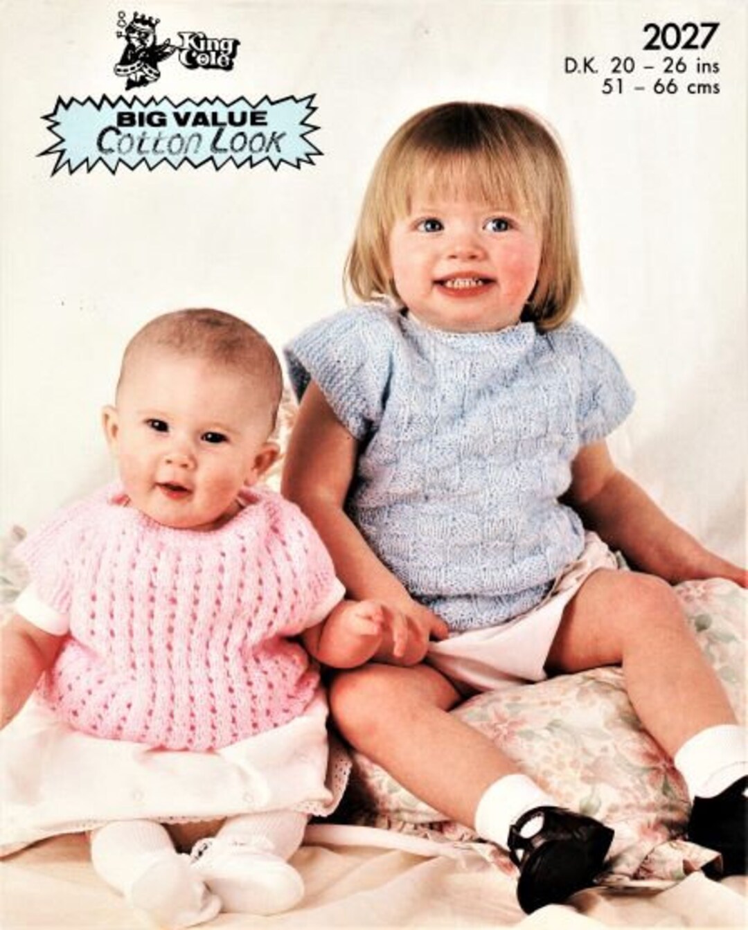 Baby Knitting Pattern, Slipover Tops, Size 20 to 26 Inch Chest, Double ...