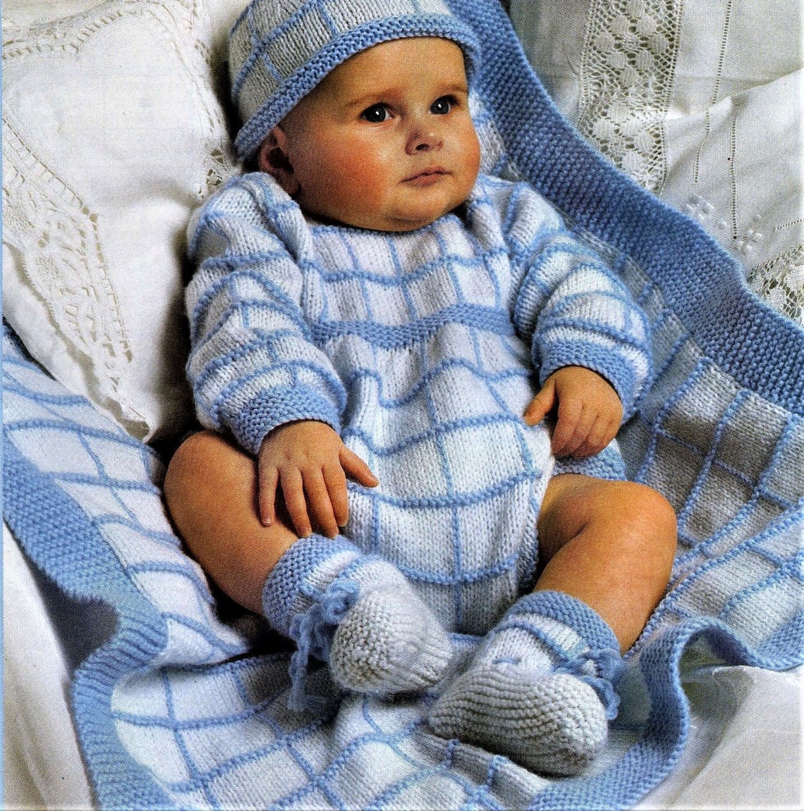 Nearly Free Baby Knitting Pattern Pram Set Size 18 to 20 - Etsy