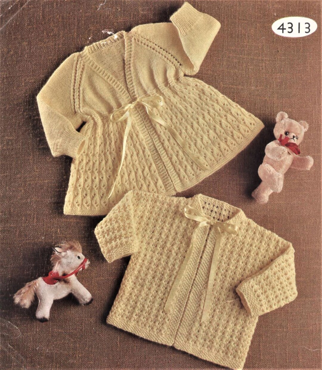 Baby Knitting Pattern, Matinee Coat, Size 18 to 21 Inch, 3 Ply Yarn or ...