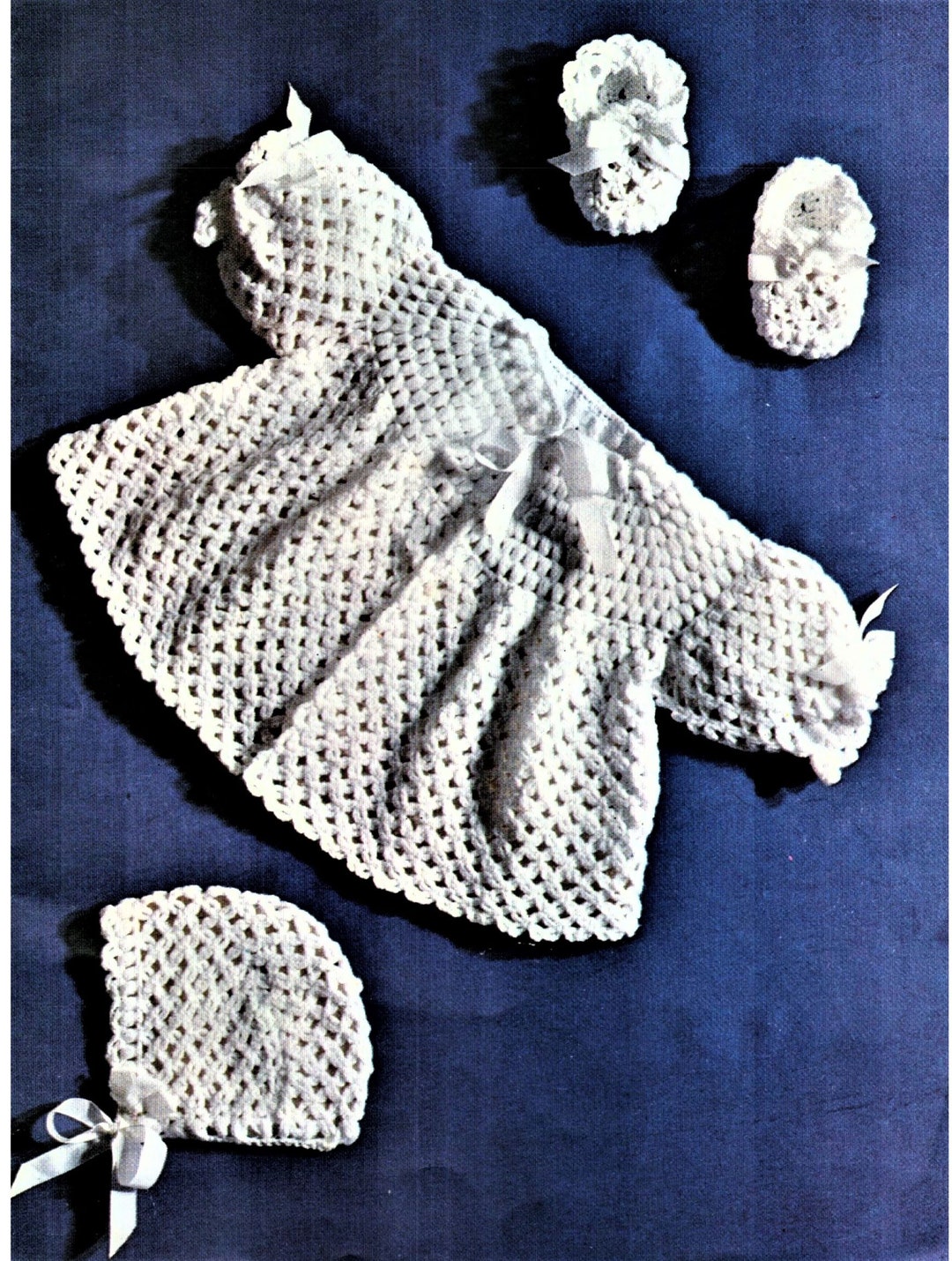 Baby Crochet Pattern, Angel Top, Bonnet, Bootees, Size 18 to 20 Inch ...