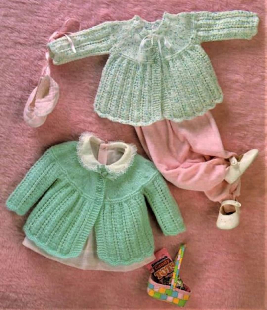 Baby Matinee Coat Knitting Pattern, Instant Download Pdf, Size 17 to 19 ...