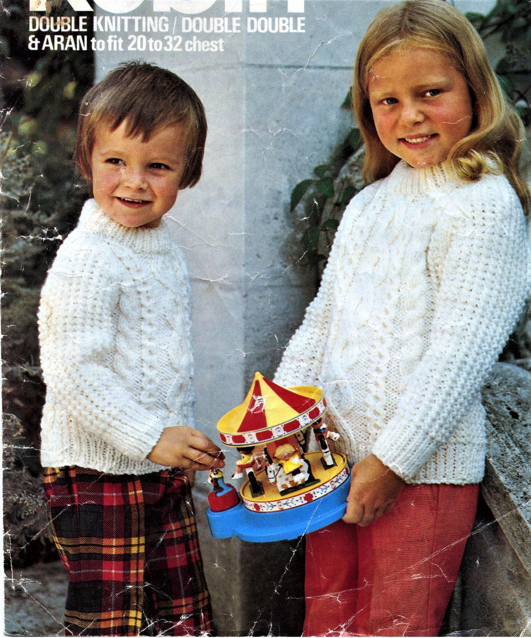 Toddler / Baby Knitting Pattern, Aran Jumper, Size 20 to 32 Inch Chest ...
