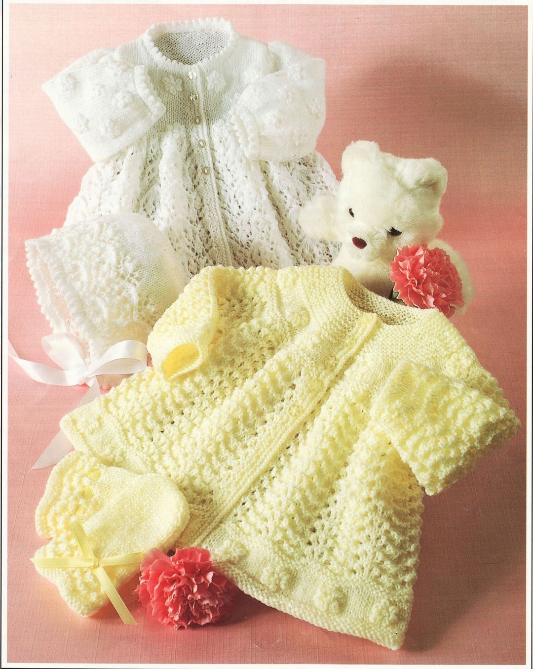 Babies Lacy Matinee Set Knitting Pattern, Two Styles, Instant Download ...