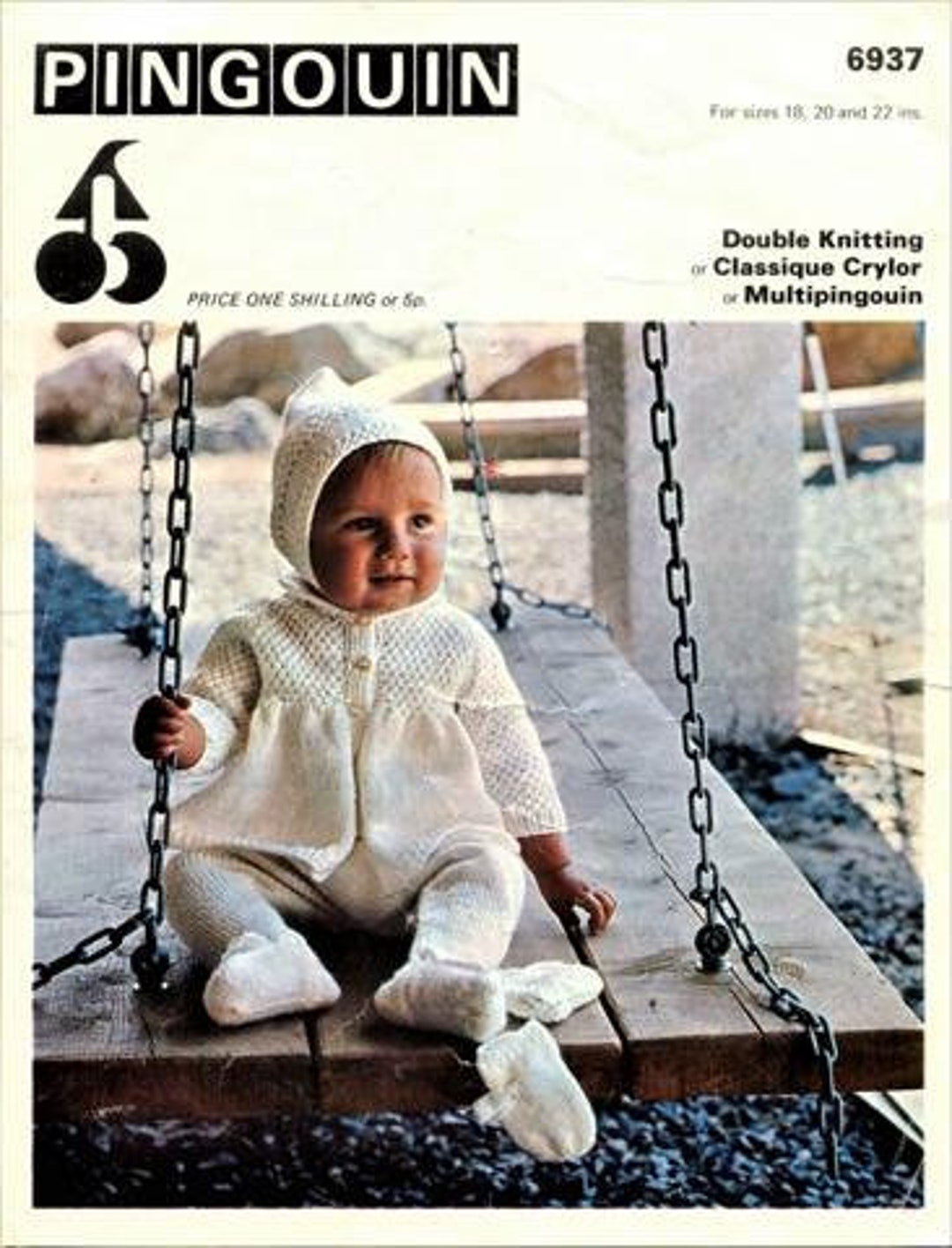 Baby Knitting Pattern, Pram Suit, 18 to 22 Inch Chest, Double Knitting ...