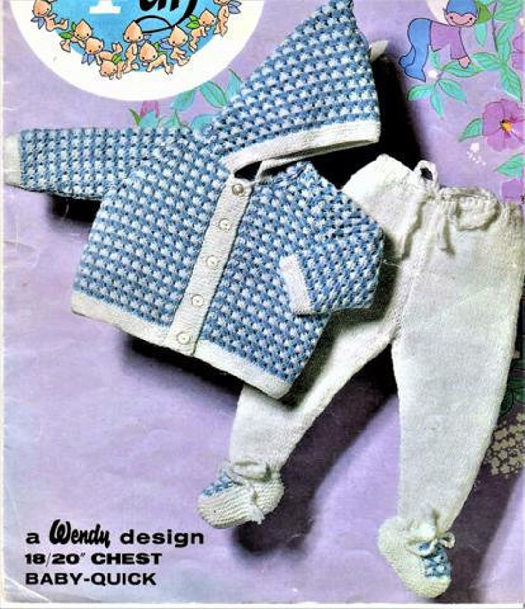 Nearly Free Baby Knitting Pattern Hooded Jacket and Leggings - Etsy