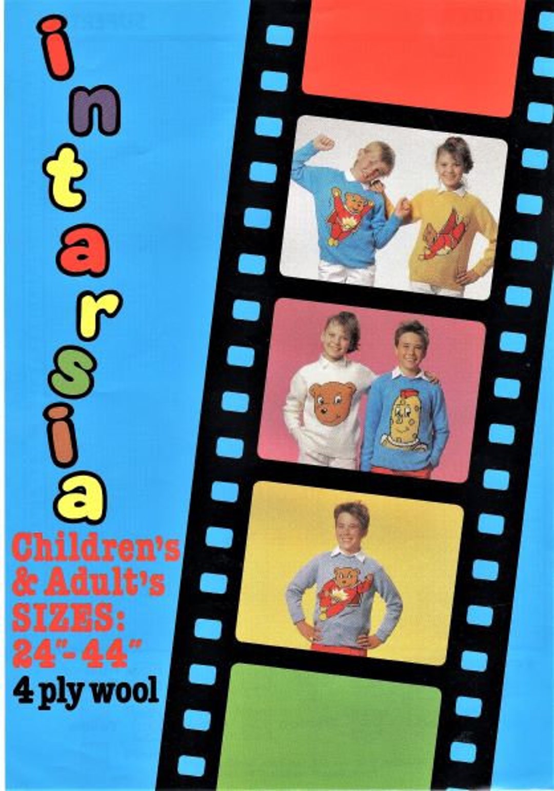 Nearly Free Super Ted Intarsia Knitting Pattern Book Children - Etsy