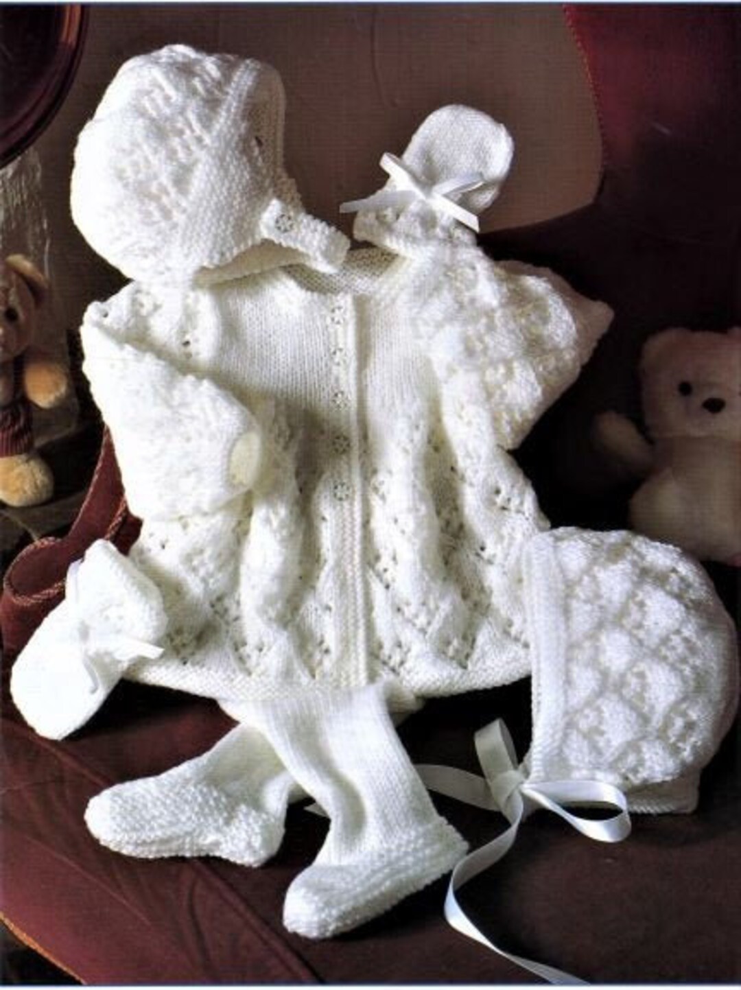 Baby Set Knitting Pattern, Size 16 to 22 Inch Chest, Jacket Leggings ...