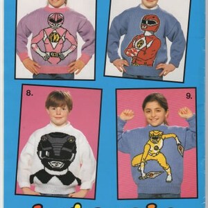Childs to Adults Power Rangers Knitting Pattern, Size 24 to 40 Inch ...