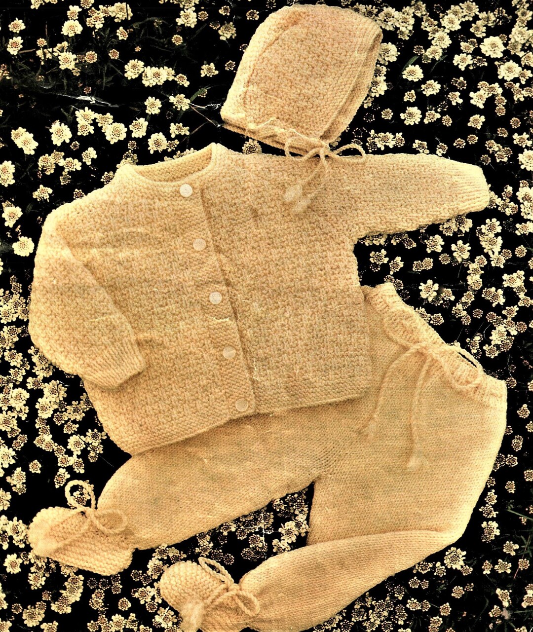 Baby Knitting Pattern, Pram Suit, Size 18 to 22 Inch Chest, Double ...