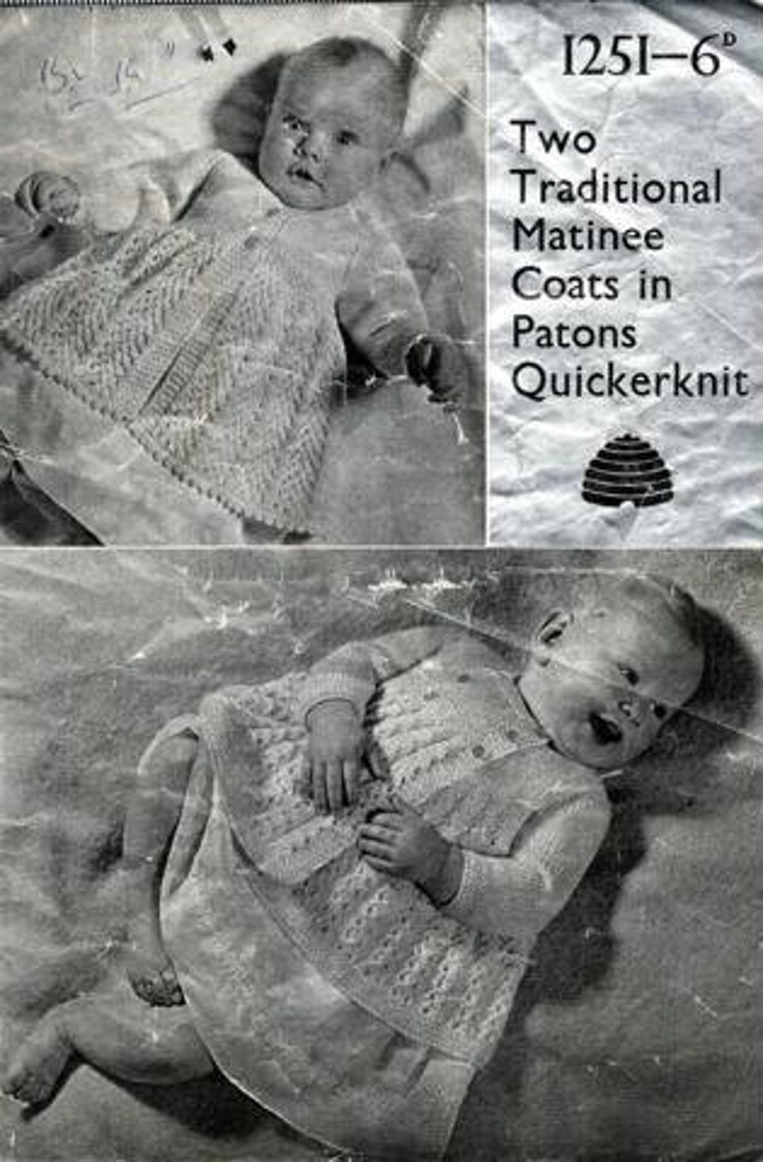 Vintage Baby Knitting Pattern Two Matinee Jackets, 17 to 19 Inch Chest ...