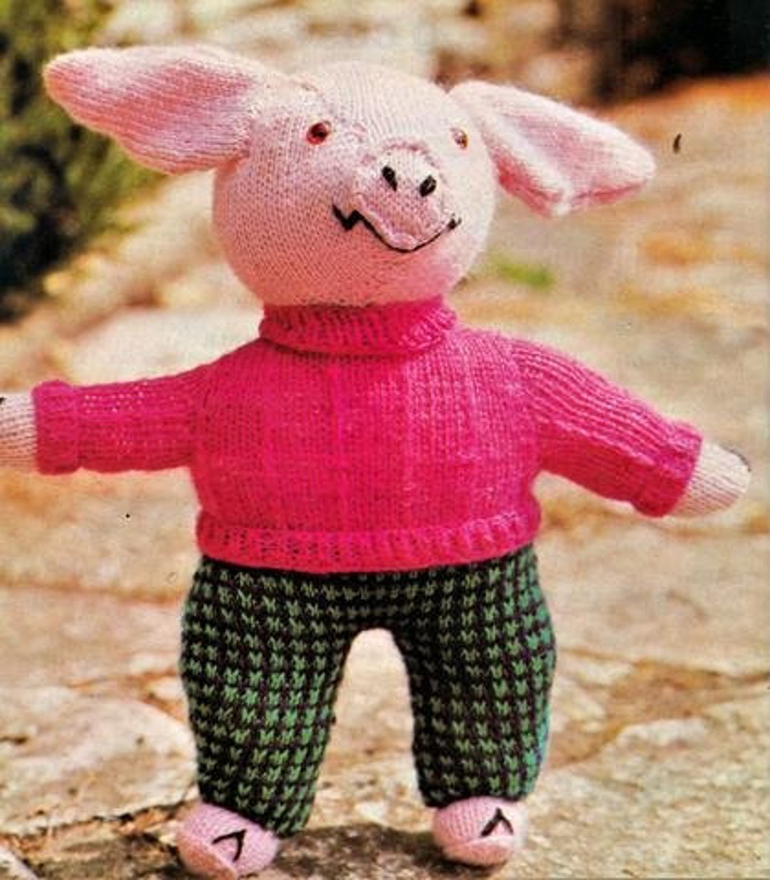 Soft Toy Knitting Pattern, Pig, Instant Download PDF, Double Knit Yarn ...