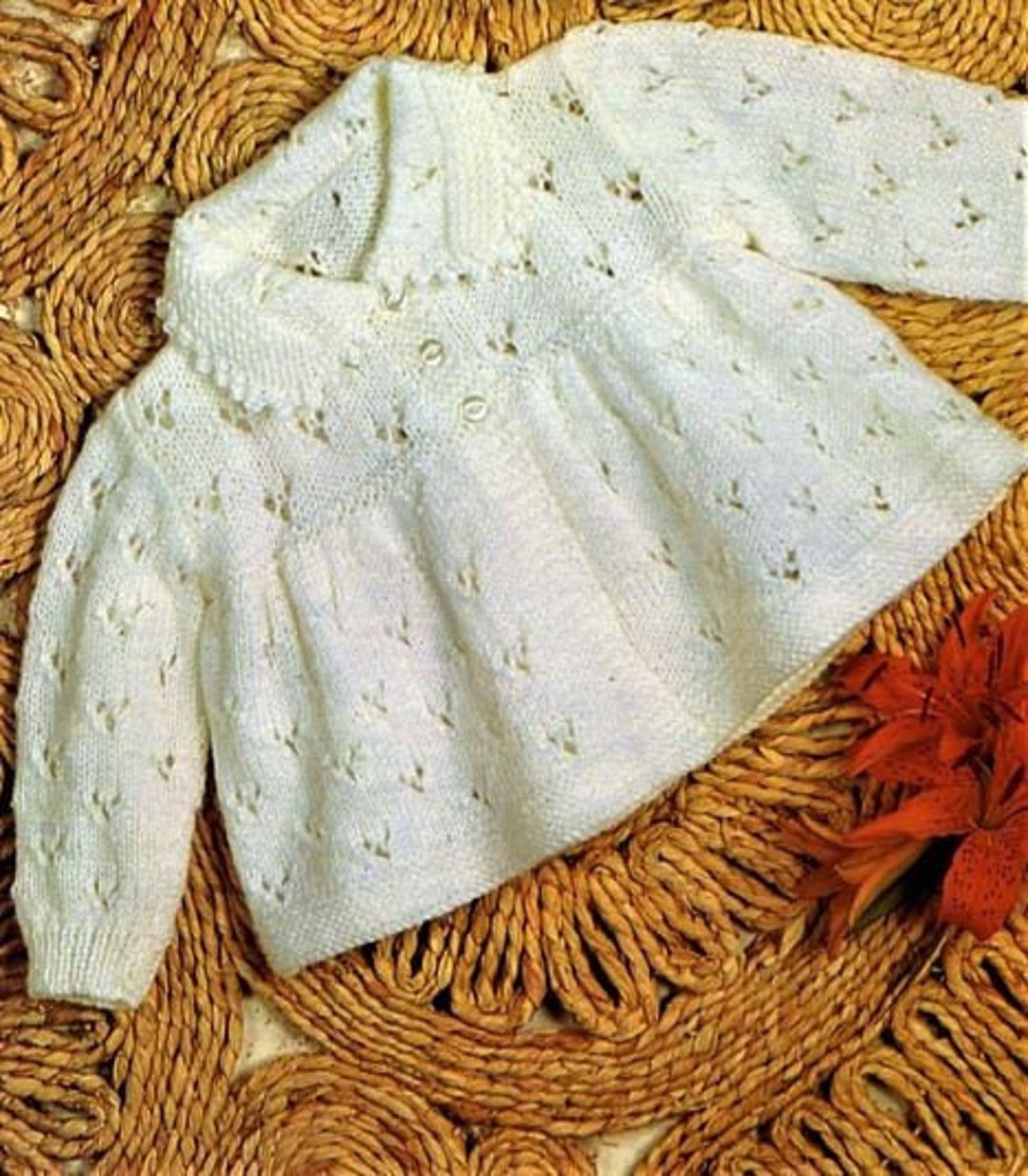 Babies Collared Matinee Jacket or Coat Knitting Pattern, Instant ...