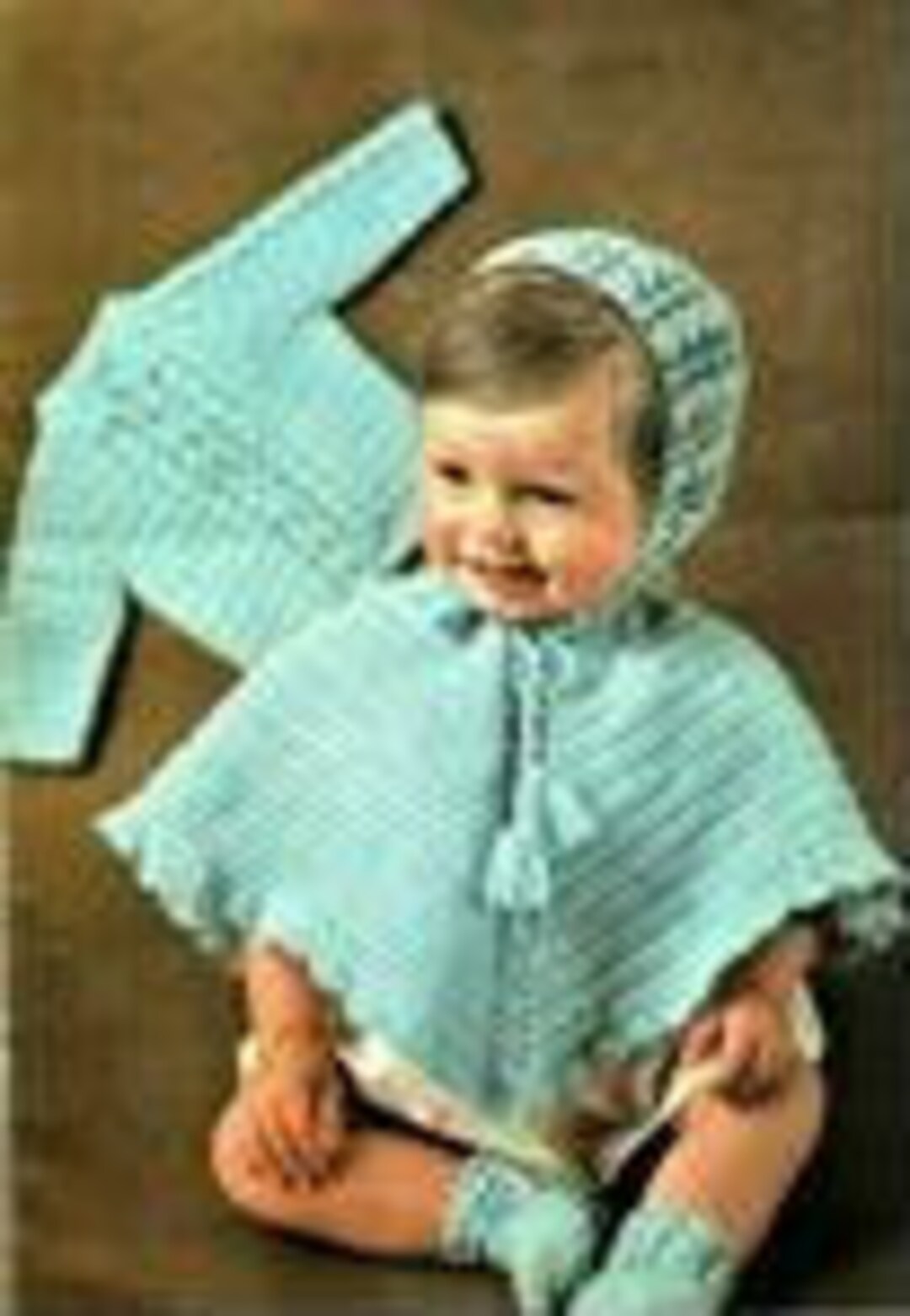 Baby Crochet Pattern, Pram Set With Poncho, Size Birth to 6 Months ...