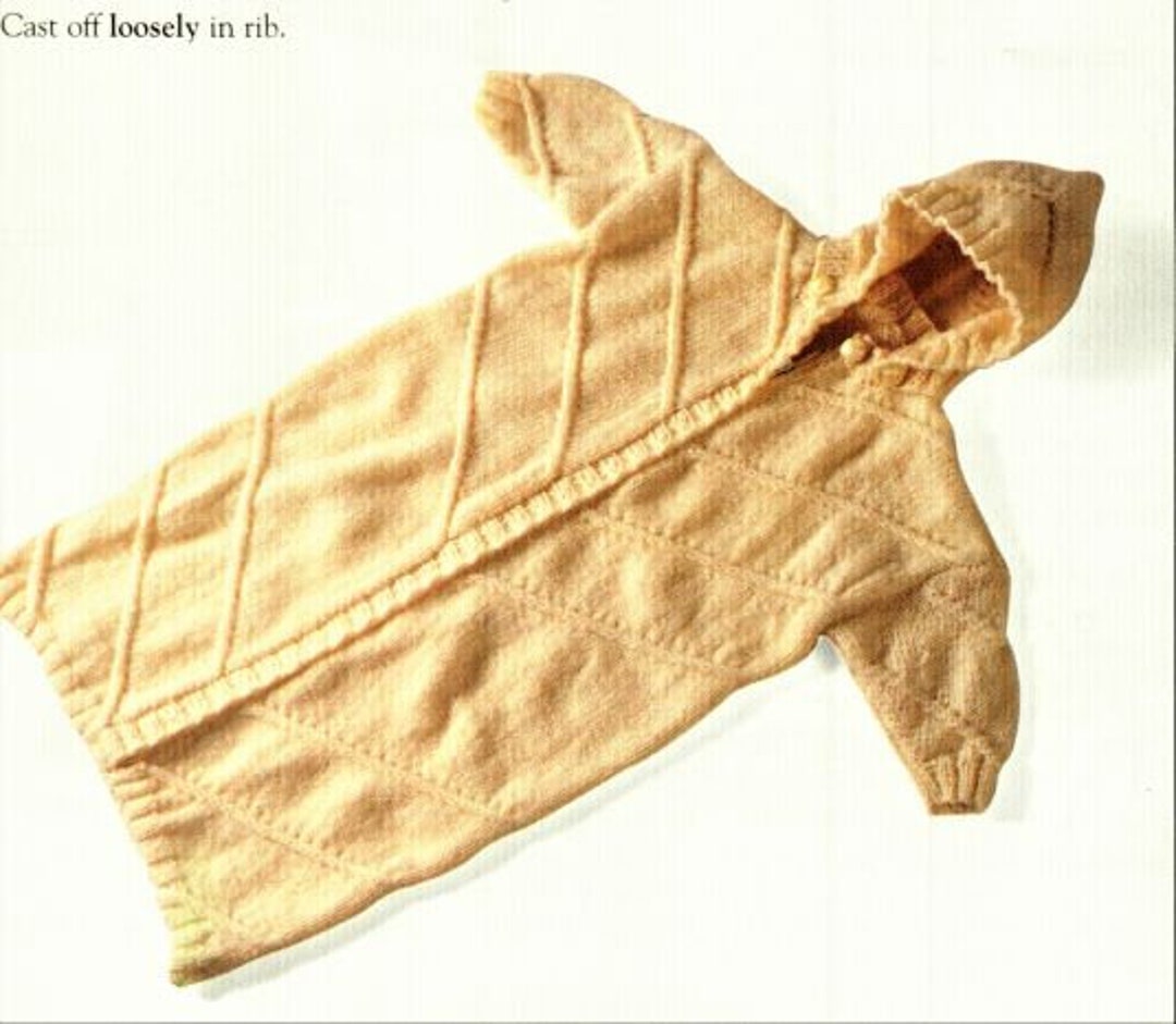 Double Knit Baby Cocoon Knitting Pattern, Size 3, 6, and 9 Months ...