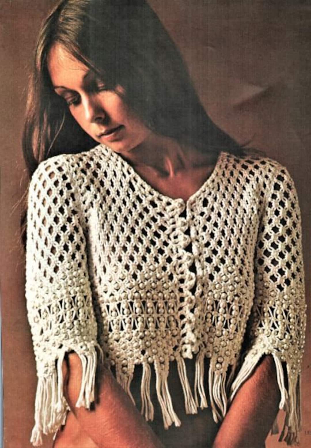 Womens Beaded Macramé Top Pattern, Instant Download Pdf, No 1 Vest ...