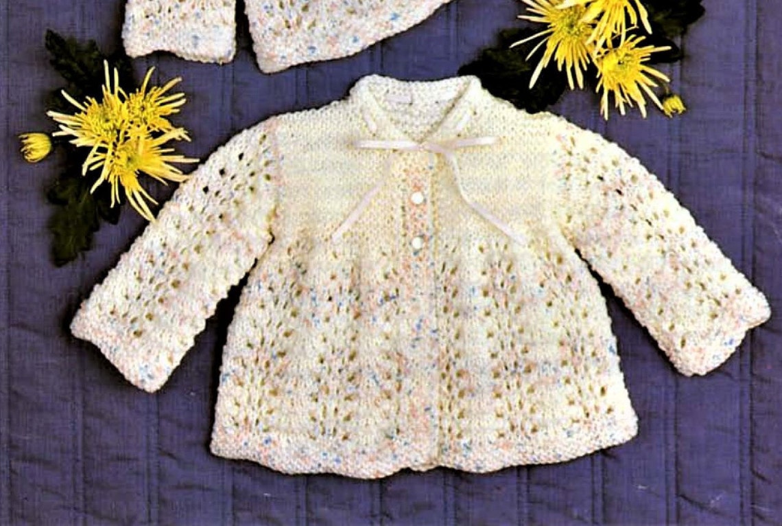Nearly Free Baby Knitting Pattern Matinee Jacket Size 17 to - Etsy