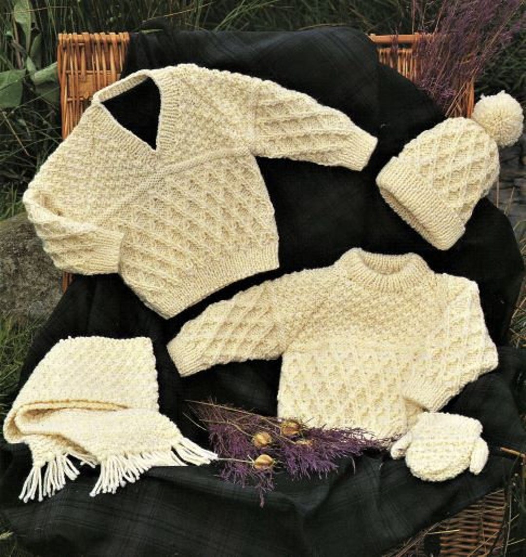 Baby, Toddlers Childs Aran Knitting Pattern, Instant Download PDF, Size ...