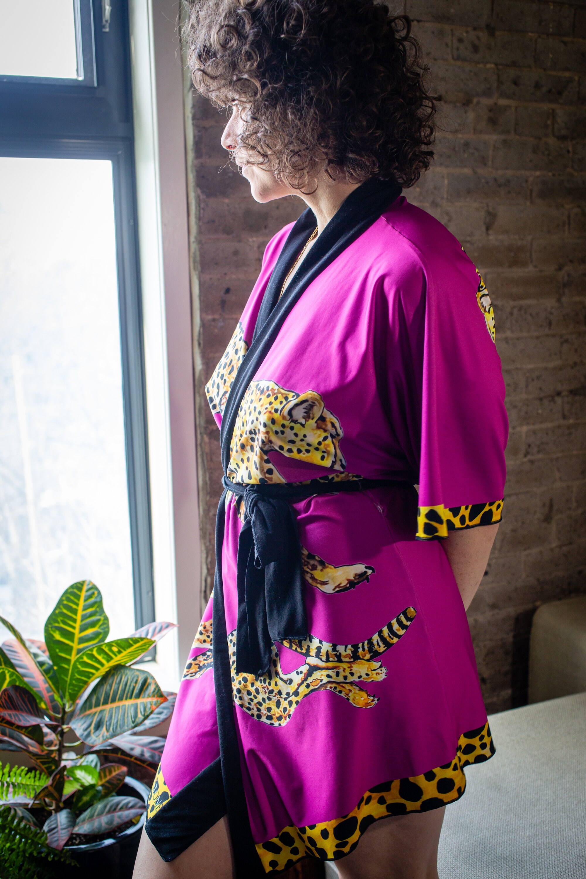 Cheetah Kimono Cheetah Rob Hot Pink Cheetah Robe Cheetah - Etsy France