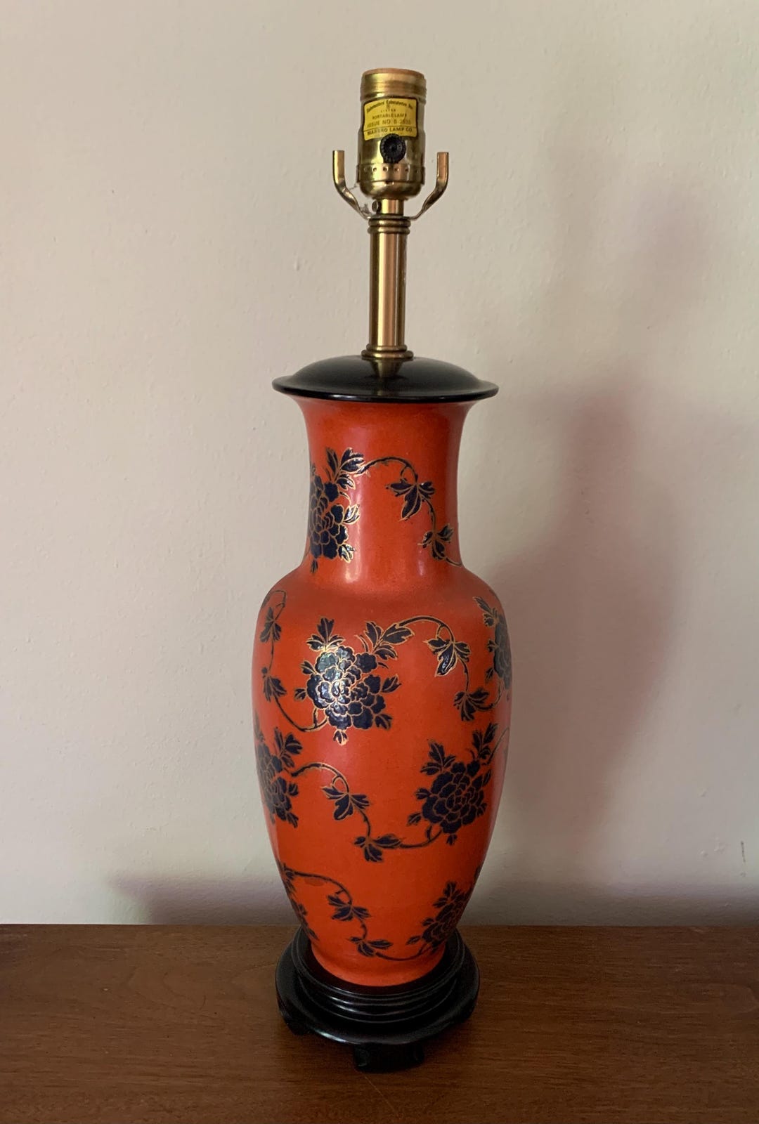 Marbro Lamp Company Chinoiserie Hand Painted Floral Lamp - Etsy
