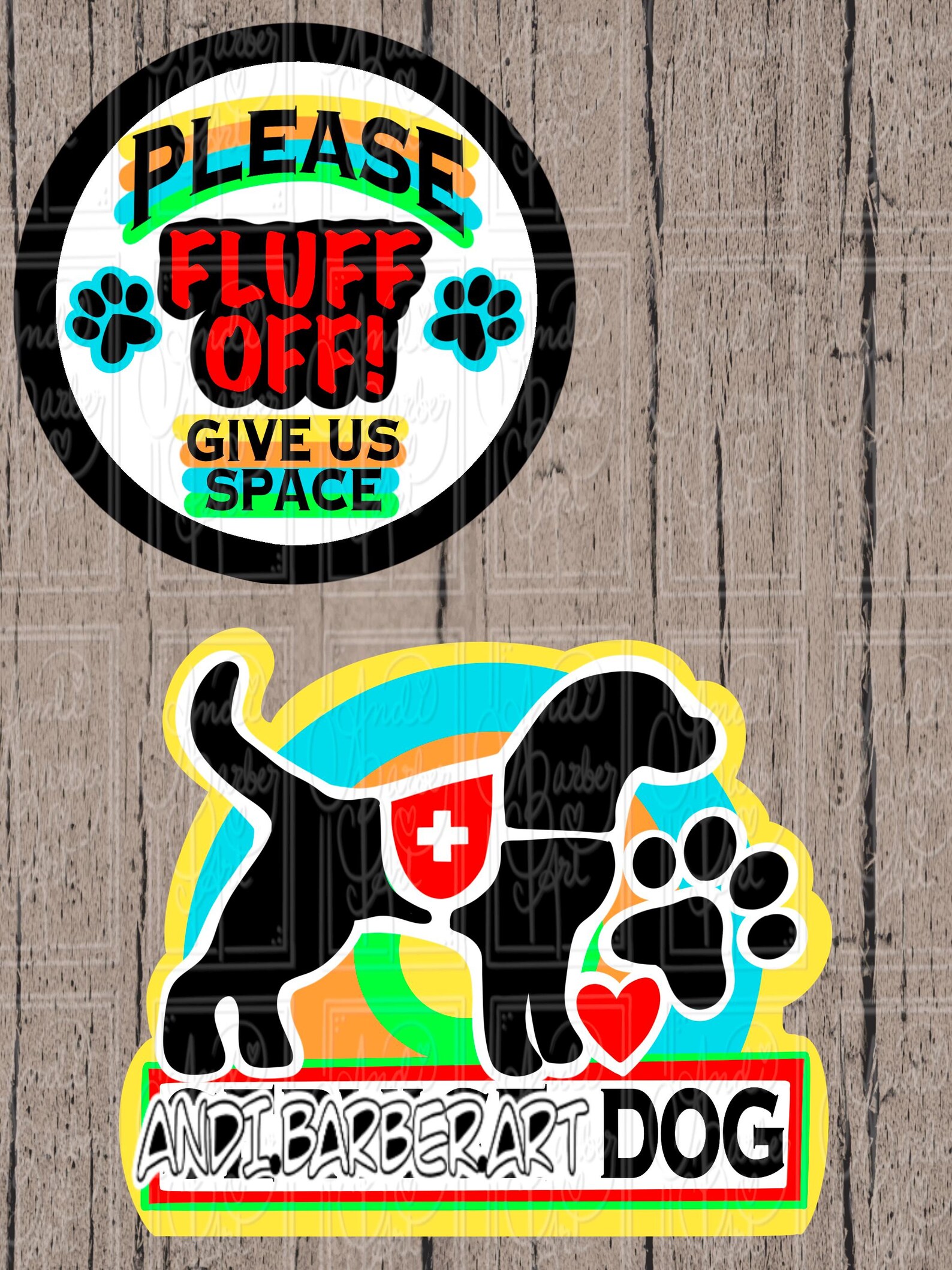 FLUFF OFF & *** Dog Printable Patches for Vest - Instant Download - Etsy