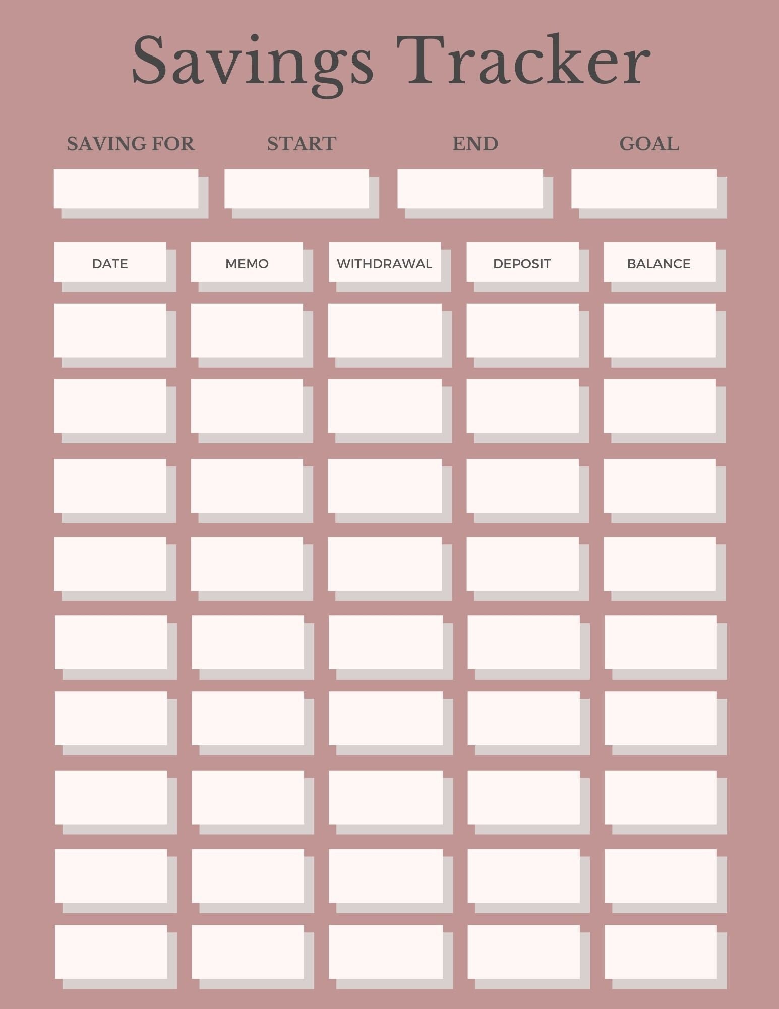 Saving Tracker Template SVG - Etsy