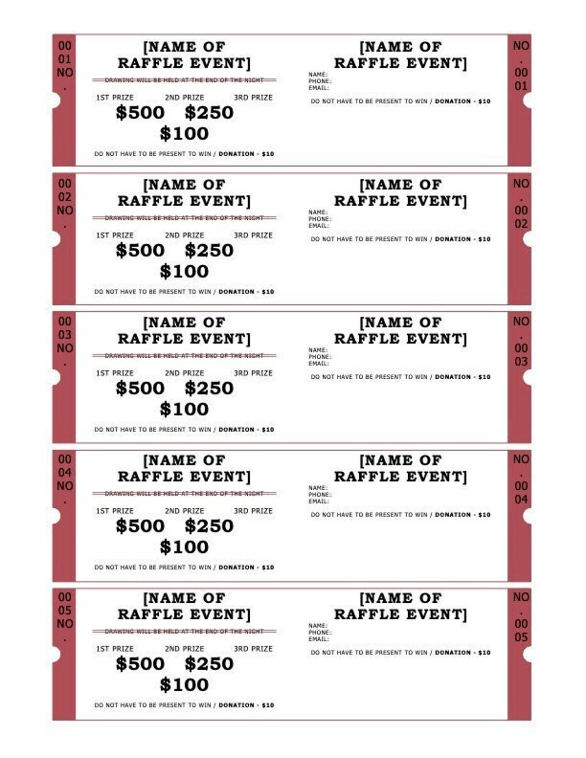 Printable Raffle Ticket Svg-ticket SVG Fill in SVG Svg Files Raffle ...