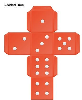 6-sided Printable Red Dice Template - Etsy