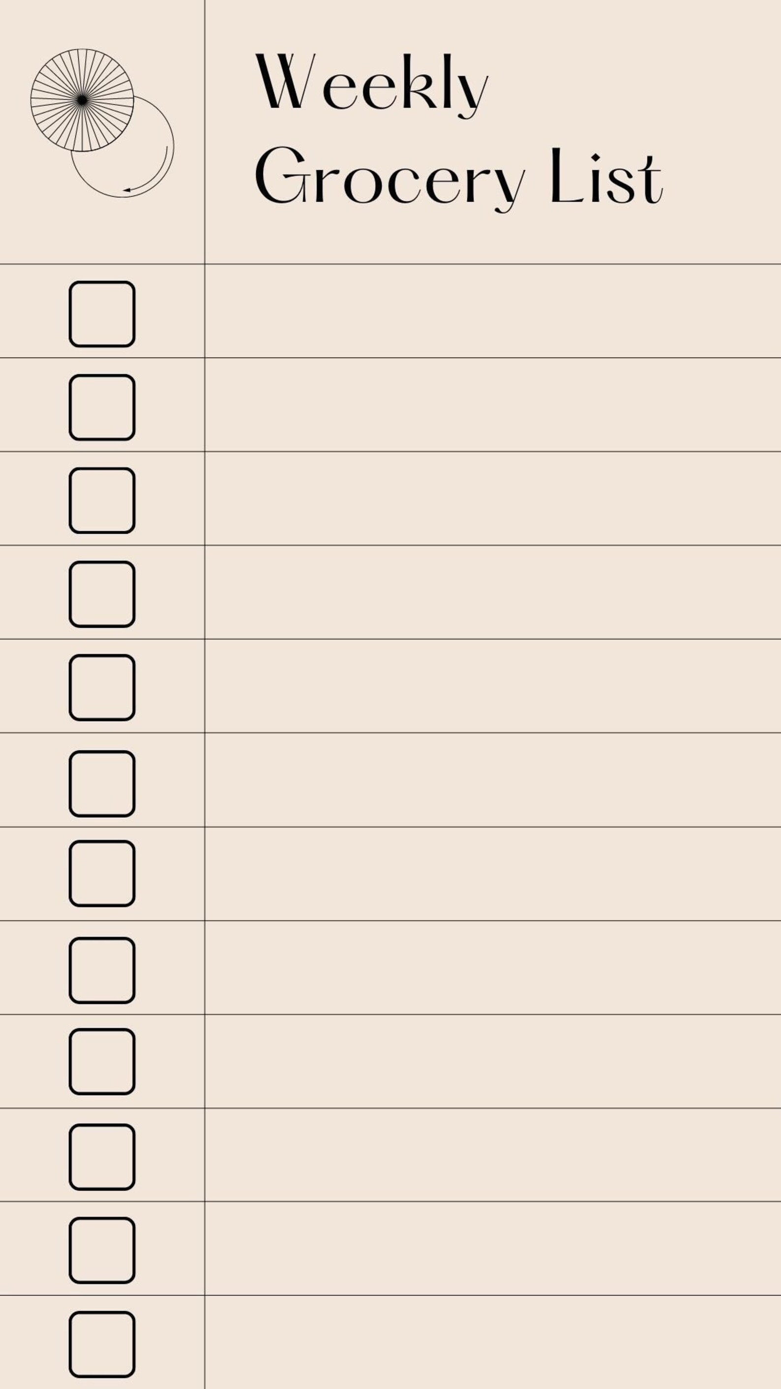 Weekly Grocery List Template SVG - Etsy