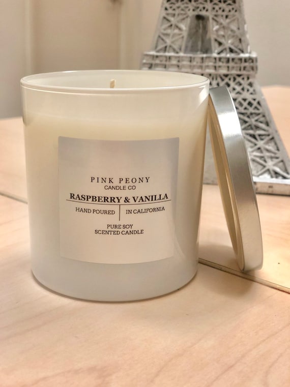 Raspberry and Vanilla Soy Candle | Etsy