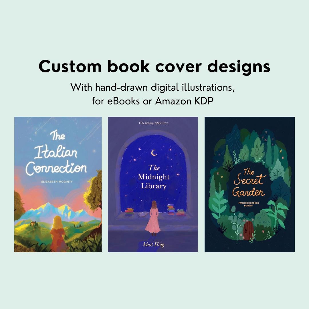 Custom Book Cover Designs Digitally Illustrated for Your Ebook or ...