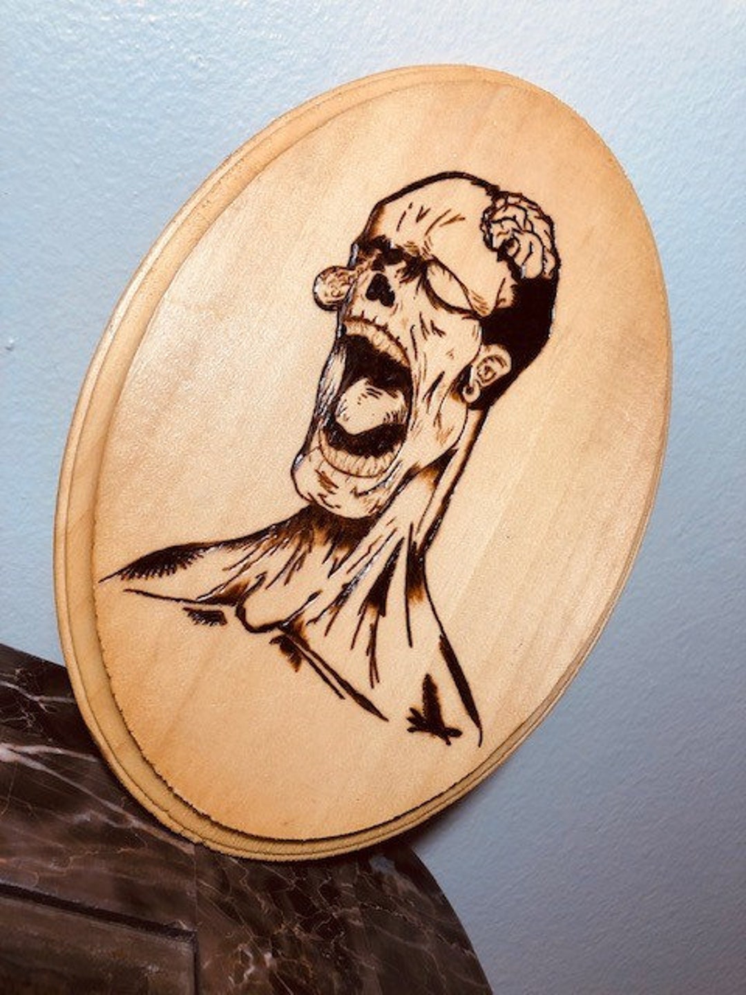 Wood Burned Zombie Pyrography - Etsy