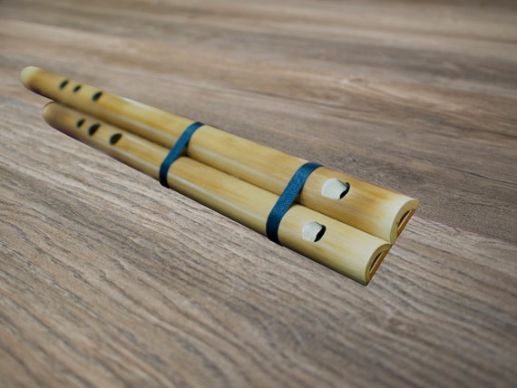 Double Bambu Flute andean Gaita - Etsy