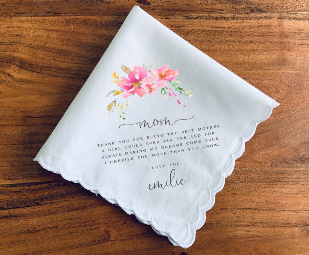 Mother of the Bride Handkerchief From the Bride, Wedding 1hankerchief ...