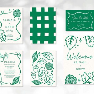 Forest Green Nature Wedding Invitation | Wood Illustration Rustic ...