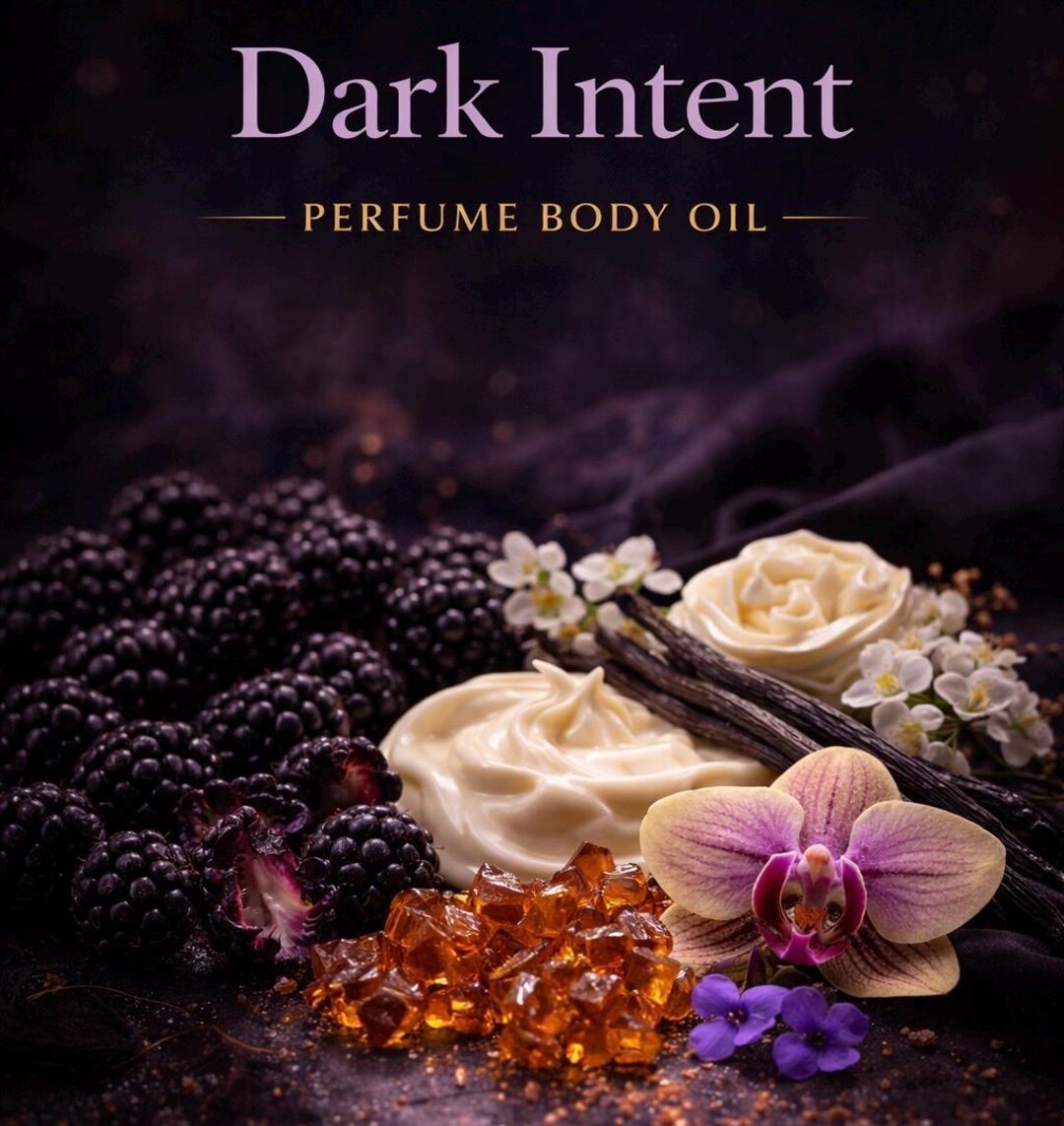 Dark Intent Perfume Body Oil – Blackberry Vanilla Amber Scented Body ...