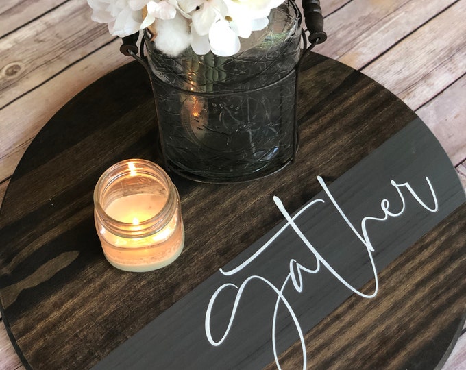 Gather Round Farmhouse Wood Sign Living Room Decor Wooden - Etsy