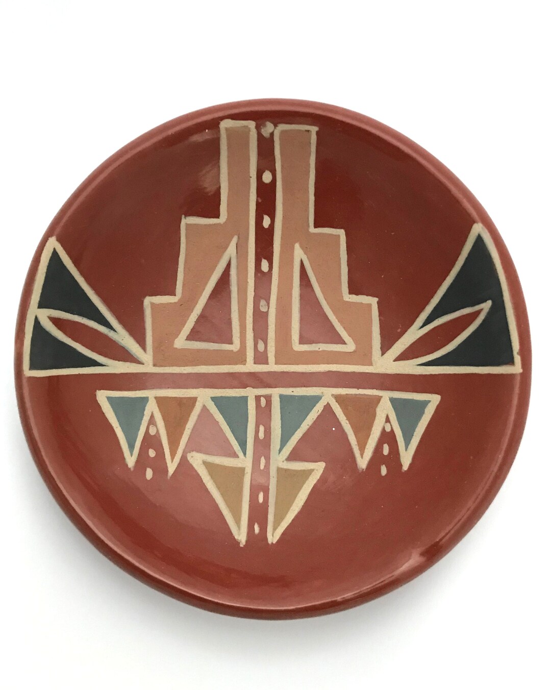 Rare 1960s Santa Clara Polychrome Plate by Flora Naranjo - Etsy