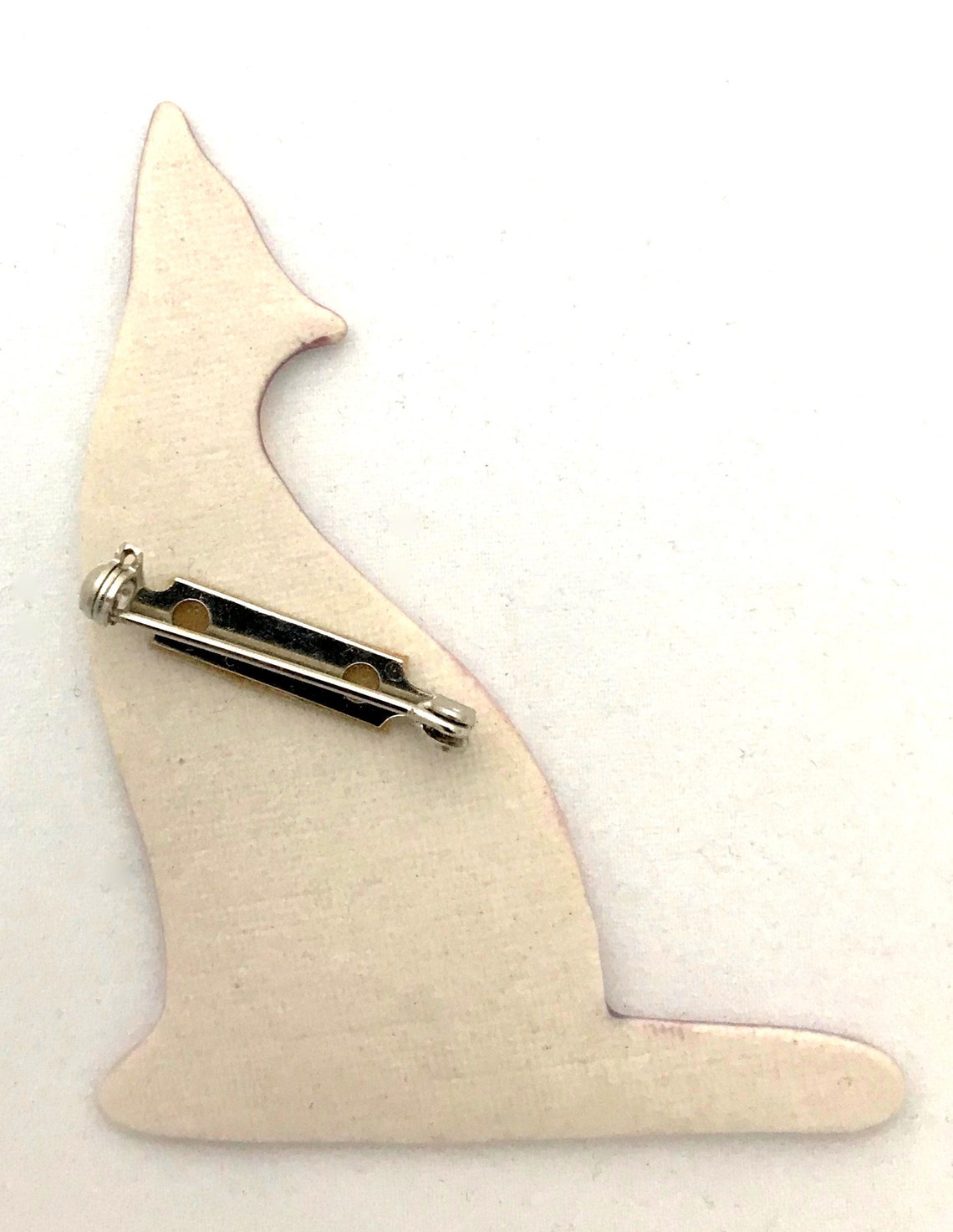 Handmade 1980s Ceramic Coyote Pin - Etsy