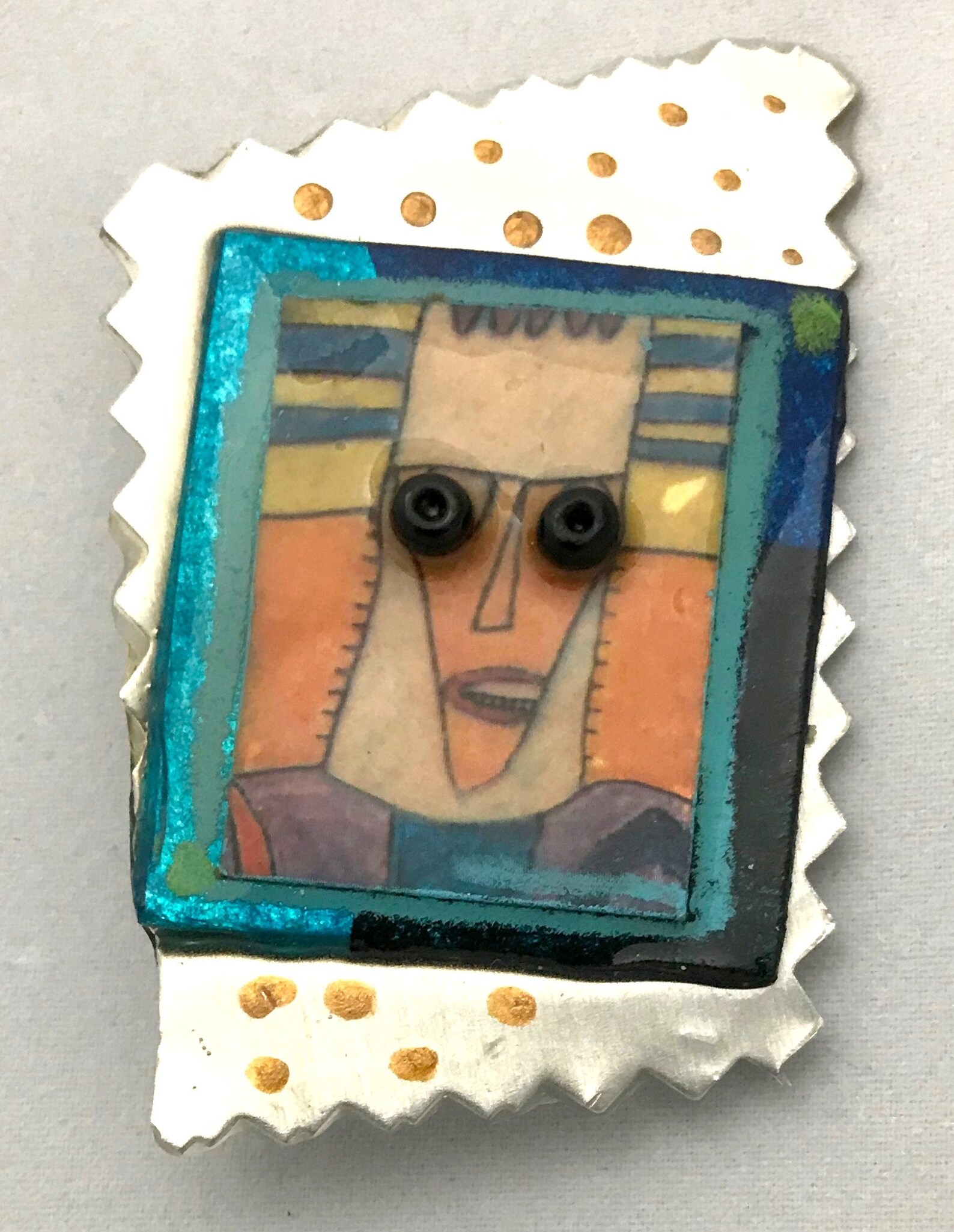 1990s Handmade Enameled Tin Nun Pin - Etsy