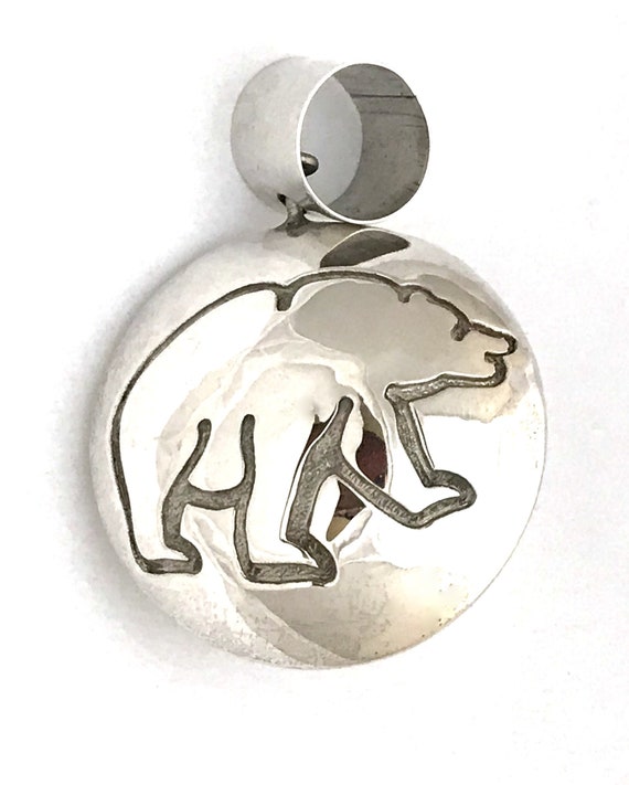 1980s Navajo Leander Nezzie two-sided Fox turquoise p… - Gem