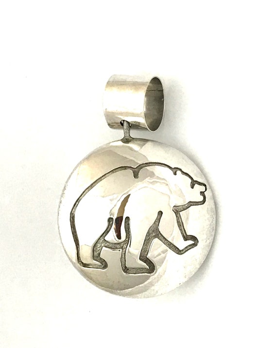 1980s Navajo Leander Nezzie two-sided Fox turquoise p… - Gem