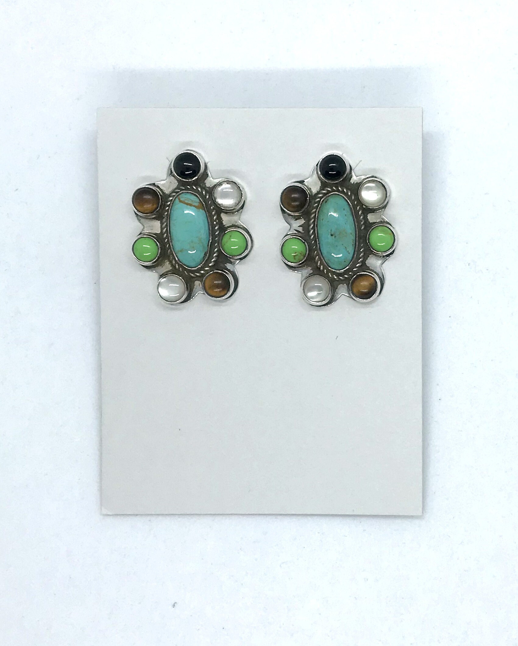 1990s Navajo Leander Nezzie Multi-gem Earrings | Etsy