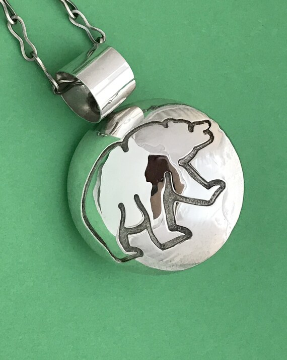 1980s Navajo Leander Nezzie two-sided Fox turquoise p… - Gem