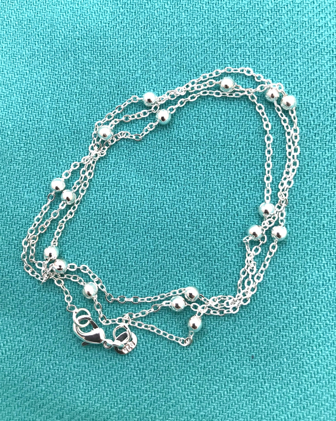 22 inch sterling silver plated beaded rolo chain - Etsy Österreich