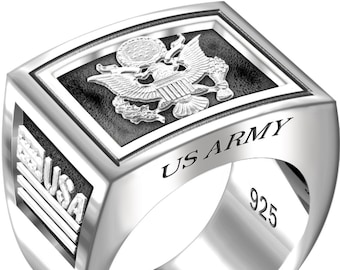 Men's Heavy 0.925 Sterling Silver Police Ring Band - Etsy