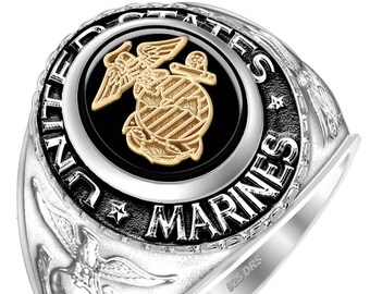 Silver or Gold Boot Camp Graduation Marine Corps Ring - Etsy