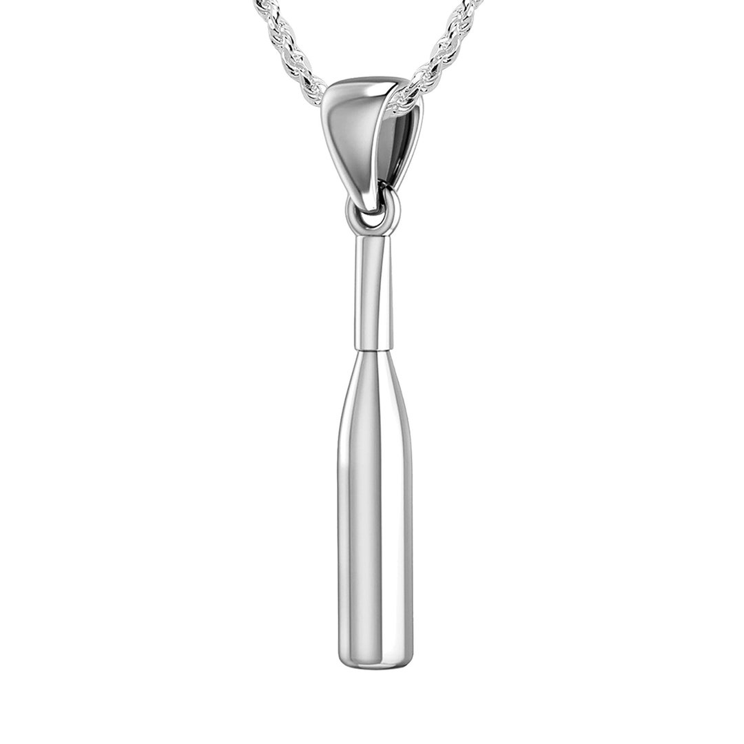Sterling Silver Baseball Bat Pendant Necklace: 3D Sports Charm (29mm ...